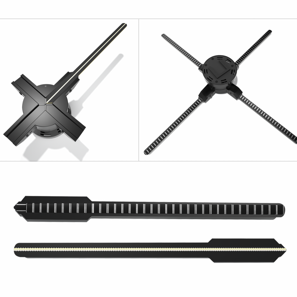 3D Hologram Fan display 52cm 624 bright LEDs - New Upgraded 2023 - Eshark